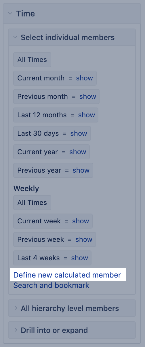 Calculated measures and members